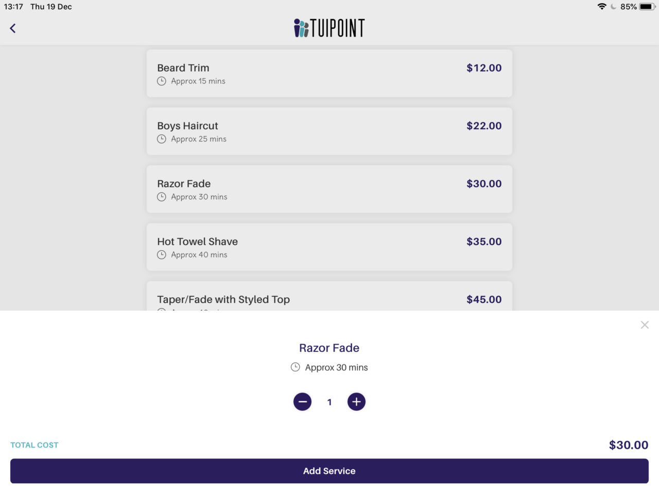 Joining a Queue - TUIPOINT - Smart Queuing