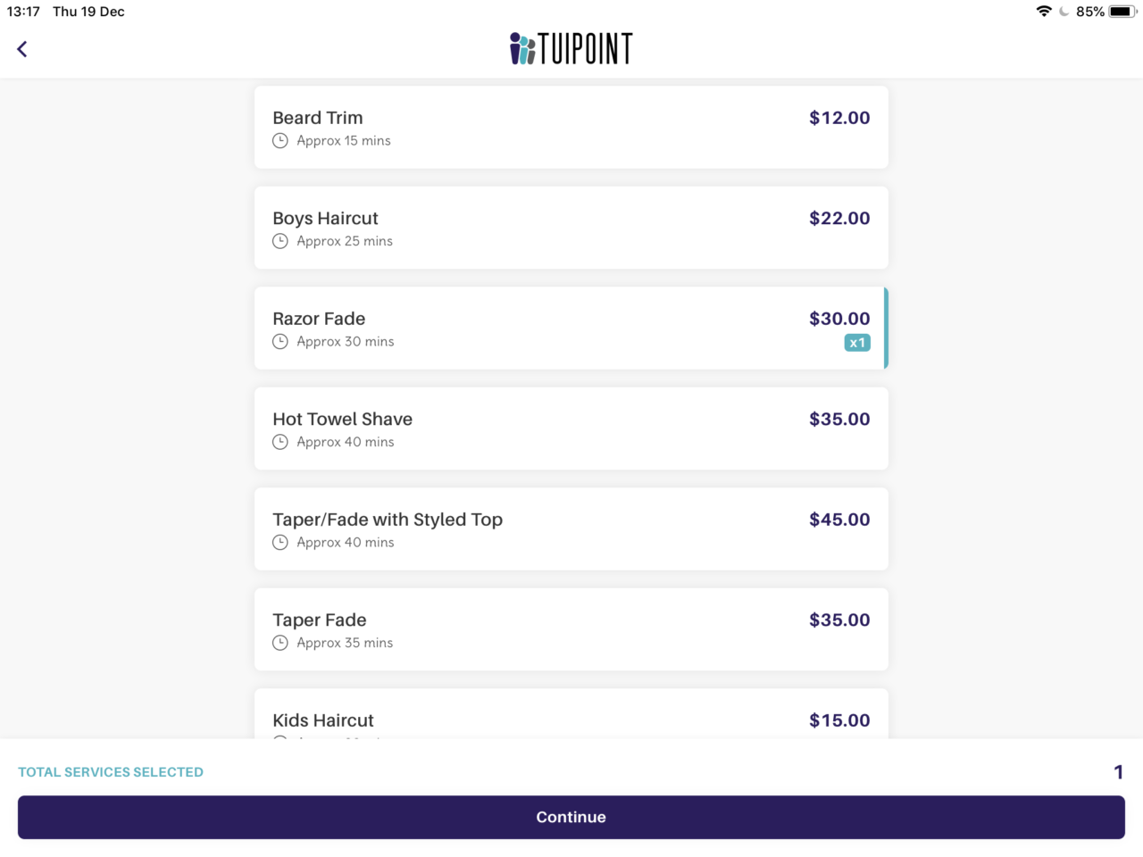 Joining a Queue - TUIPOINT - Smart Queuing
