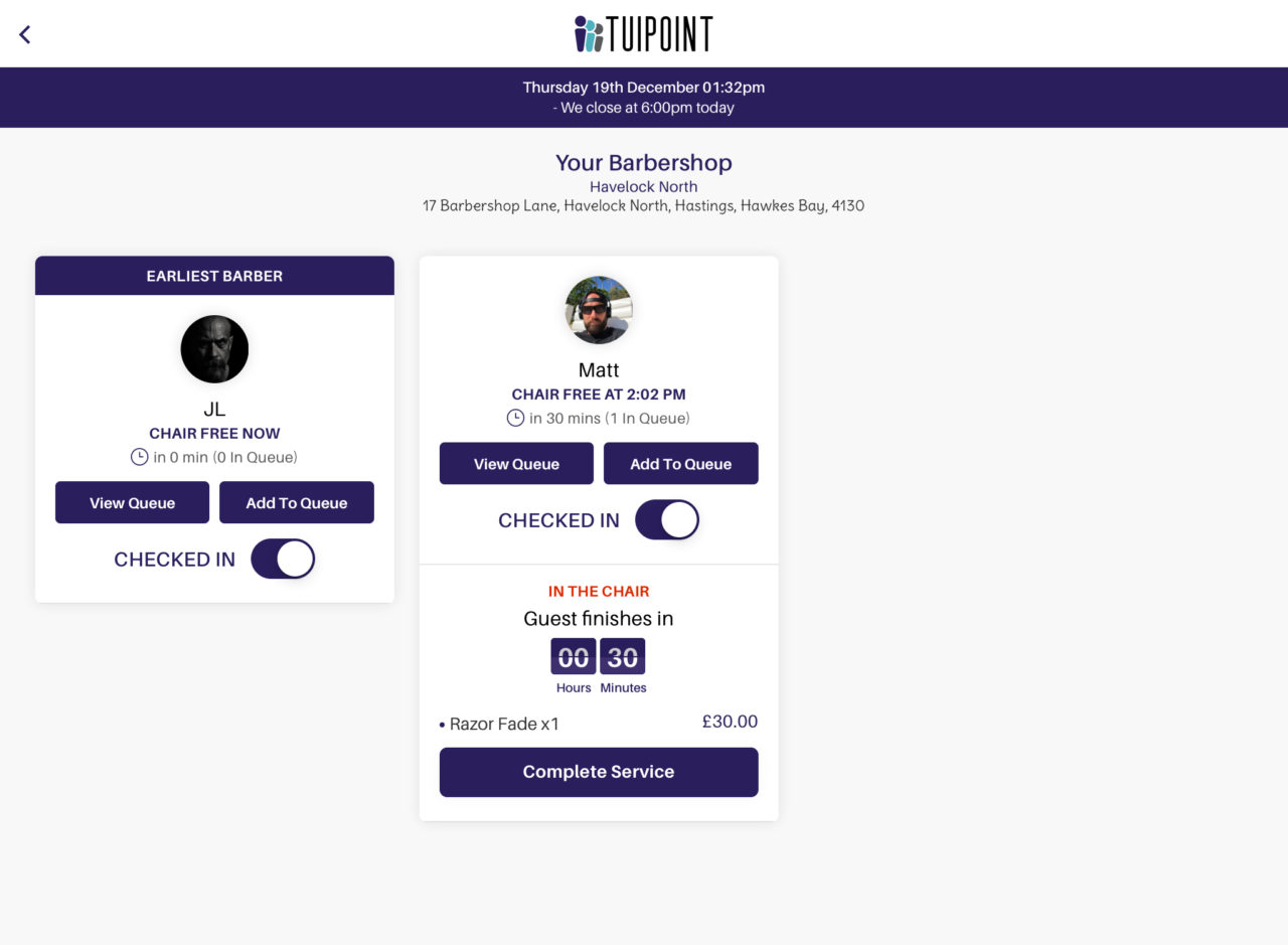 Joining a Queue - TUIPOINT - Smart Queuing